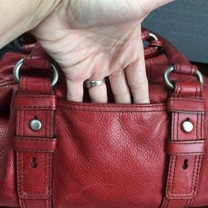 Fossil | Bags | Fossil Maddox Red Pebble Leather Purse Euc | Poshmark